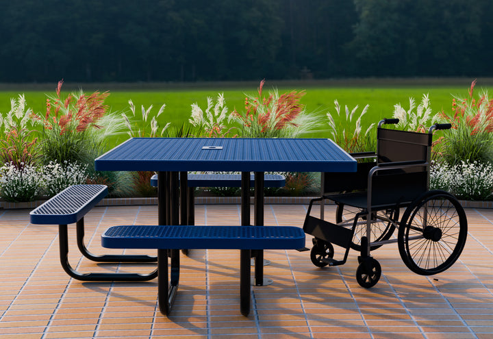 ADA-Compliant Square Wheelchair Accessible Picnic Tables – Coated Outdoor Furniture