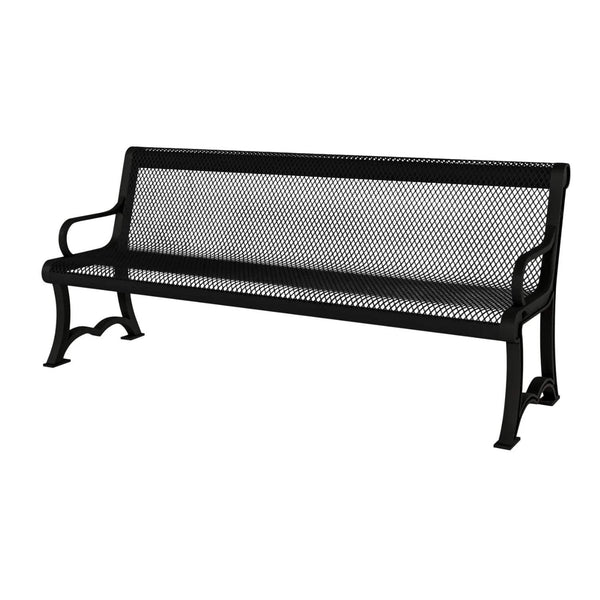 4 Ft Garden Bench – Punched Steel Outdoor Seating for Patios & Parks ...
